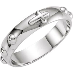 Bonyak Jewelry Sterling Silver Rosary Ring - Size 8