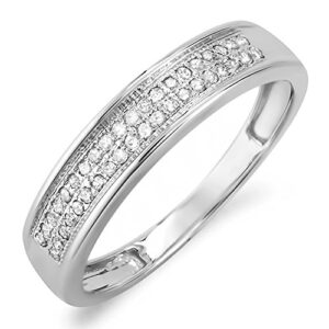 dazzlingrock collection 0.15 carat (cttw) 10k round diamond women anniversary ring, white gold, size 6.5