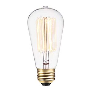 globe electric 01321 60w vintage edison s60 squirrel cage incandescent filament light bulb, e26 base, 220 lumens, 2200 kelvin, edison bulbs, vintage light bulbs, e26 light bulb, home improvement