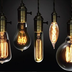 Globe Electric 01321 60W Vintage Edison S60 Squirrel Cage Incandescent Filament Light Bulb, E26 Base, 220 Lumens, 2200 Kelvin, Edison Bulbs, Vintage Light Bulbs, E26 Light Bulb, Home Improvement