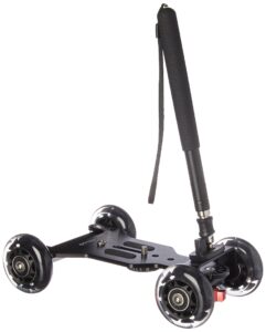 polaroid pl-statt rolling mini dolly stabilization system with pole handle for digital slrs and camcorders