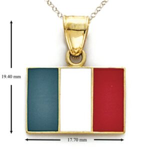 Finejewelers 14k Yellow Gold Enamel Italy Flag Pendant Necklace- Chain Included