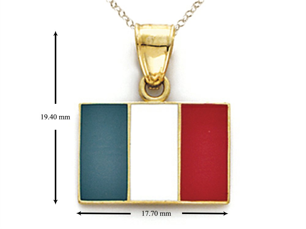 Finejewelers 14k Yellow Gold Enamel Italy Flag Pendant Necklace- Chain Included