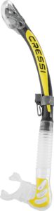 cressi alpha ultra dry snorkel (clear/yellow)