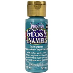 decoart americana gloss enamel paint, 2-ounce, desert turquoise