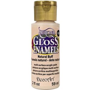 decoart americana gloss enamel paint, 2-ounce, natural buff