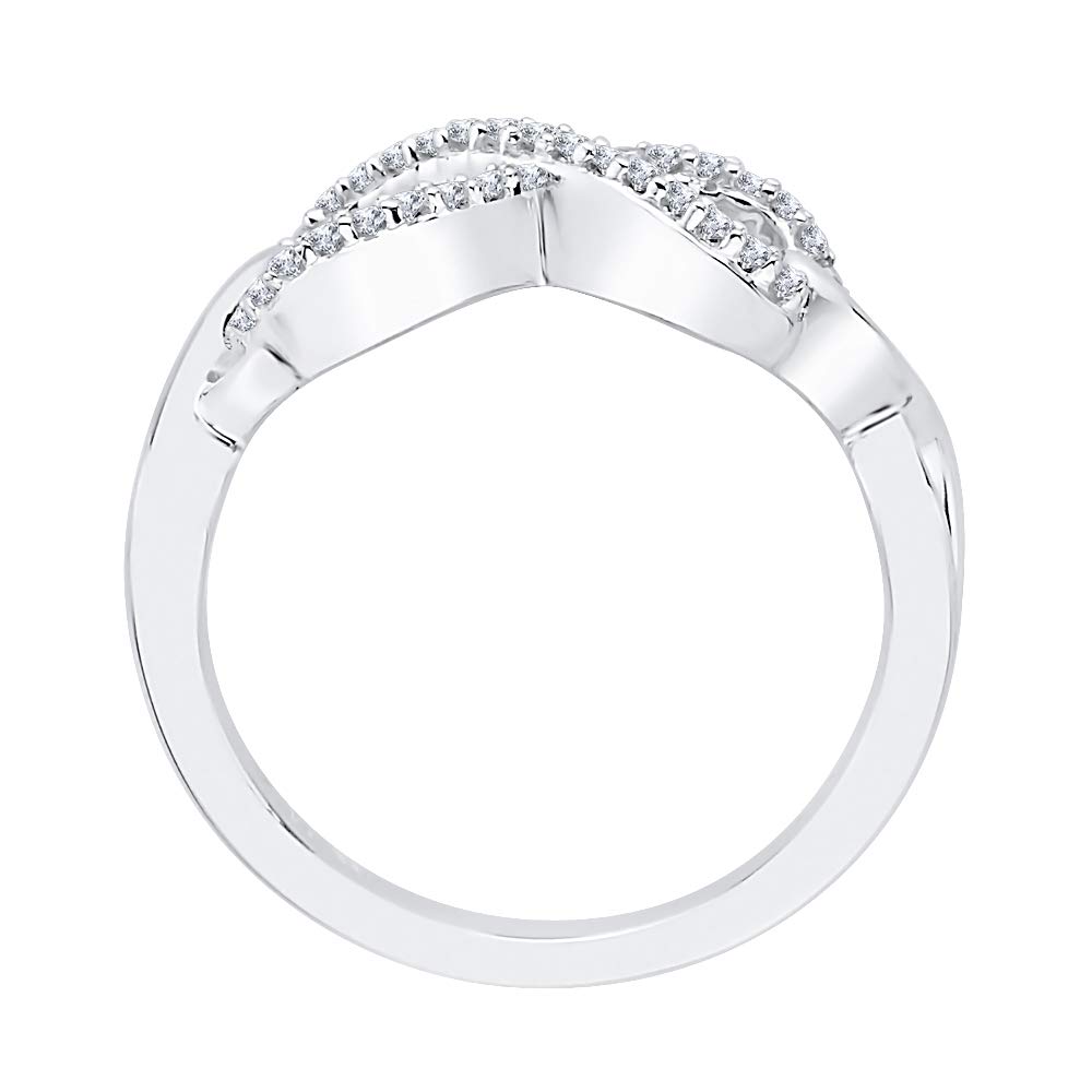 KATARINA Infinity Diamond Ring in Sterling Silver (1/8 cttw, I-J, SI) (Size-6)