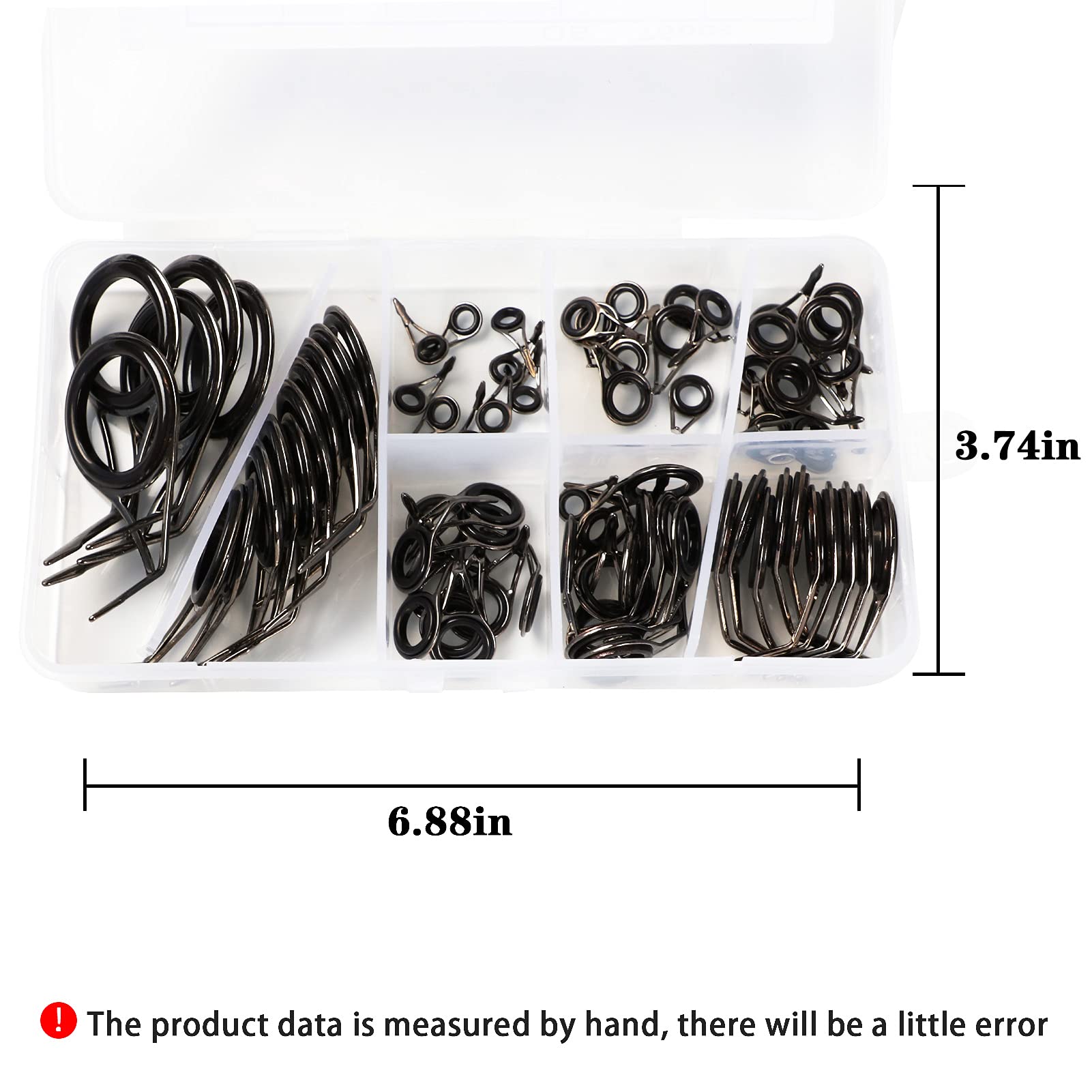 FREE FISHER Rod Repair Kit Rod Tip Repair Kit Ceramics Tips Stainless Steel Carbon Spinning Rod Guides Fishing Rod Repair Kit 75pcs 8 Sizes