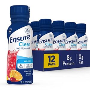 ensure clear mixed fruit nutrition drink, fat free, 12 pack