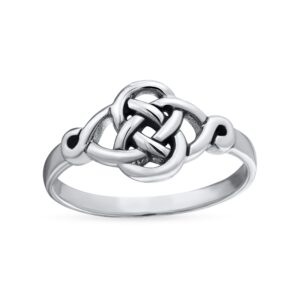 Bling Jewelry Personalize Dainty Best Friends Irish Celtic Love Knots BFF Infinity Promise Ring 2MM Band For Teen Women Oxidized .925 Sterling Silver Customizable