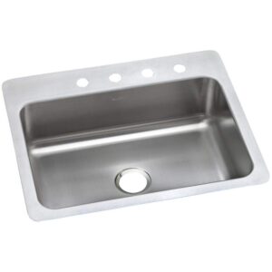 elkay dsesr127221 dayton single bowl dual mount stainless steel sink, 27 x 22 x 8.0625"