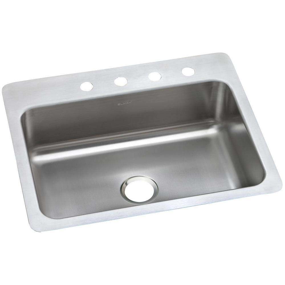 Elkay DSESR127221 Dayton Single Bowl Dual Mount Stainless Steel Sink, 27 x 22 x 8.0625"