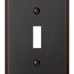 Amerelle Manhattan Single Toggle Cast Metal Wallplate in Aged Bronze