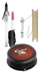 cajun bowfishing piranha bowfishing kit - to bowfish including screw-on reel with 80lb test line, fiberglass arrow with reversible piranha point, and quick-install jackhammer tip