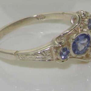 LetsBuyGold 925 Sterling Silver Real Genuine Tanzanite Womens Promise Ring - Size 9