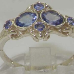 LetsBuyGold 925 Sterling Silver Real Genuine Tanzanite Womens Promise Ring - Size 9