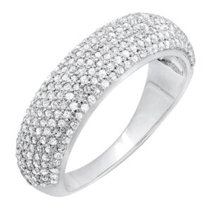 dazzlingrock collection 0.90 carat (cttw) round white diamond women anniversary band, 10k white gold, size 5.5