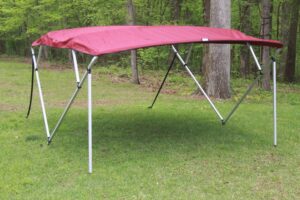 vortex direct burgundy square tube fram 4 bow bimini top, 8' long, 91"-96" wide, 54" tall