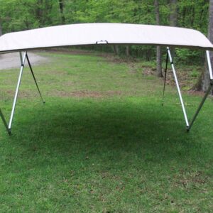 Vortex TAN/BEIGE SQUARE TUBE FRAME 4 BOW PONTOON/DECK BOAT BIMINI TOP 10' LONG, 97-103