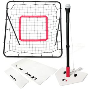 franklin sports mlb teeball starter set - youth baseball and tball tee, baseball and bases with rebounder net - full beginner