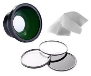 0.5x high definition super wide angle lens w/macro compatible with sony cyber-shot dsc-rx100 (includes necessary lens/filter adapters) + 3 piece filter kit