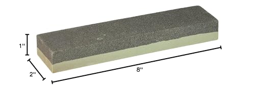 Winco SS-821 Combination Sharpening Stone, 8-Inch by 2-Inch by 1-Inch,Medium,Black, Gray