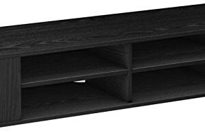 South Shore City Wall Mounted Media Audio/Video Console, Black Oak