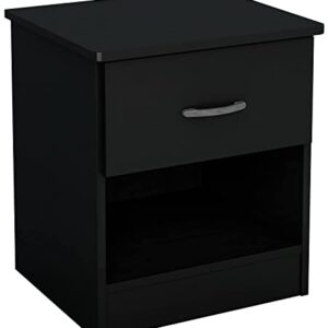 South Shore Libra 1-Drawer Nightstand-Pure Black