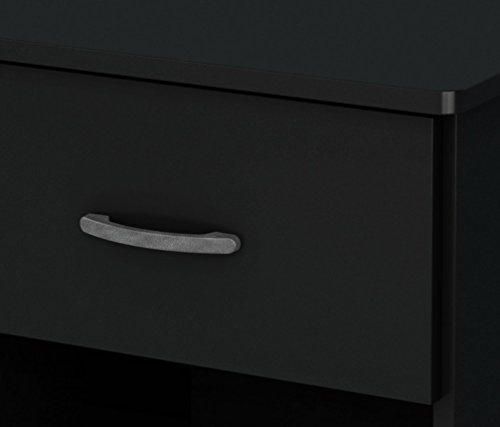 South Shore Libra 1-Drawer Nightstand-Pure Black