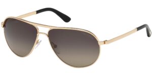 tom ford 0144 28d silver 0144s aviator sunglasses polarised lens category 3, shiny rose gold, 58-13-140