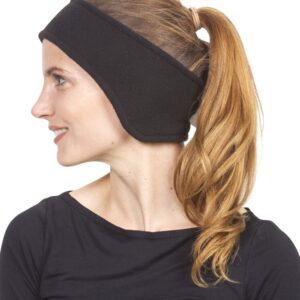 TOP HEADWEAR Mens/Womens Soft Stretch Fleece Headband Ear Warmer, Black