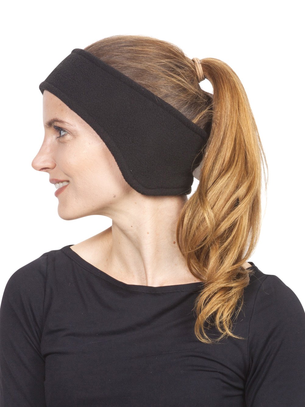 TOP HEADWEAR Mens/Womens Soft Stretch Fleece Headband Ear Warmer, Black