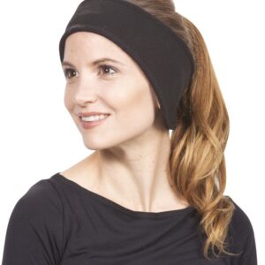 TOP HEADWEAR Mens/Womens Soft Stretch Fleece Headband Ear Warmer, Black