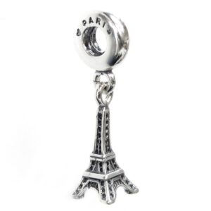 queenberry landmark series sterling silver paris eiffel tower dangle european-style bead charm