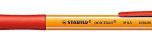 STABILO Ballpoint Pen pointball - Pack of 3 - Blue, Black, Red