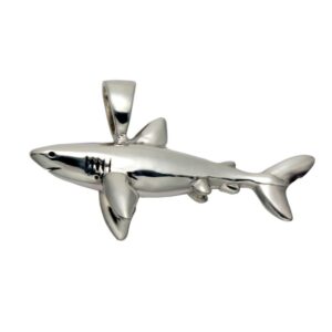 wild things sterling silver great white shark pendant