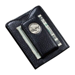 tokens & icons buffalo nickel money clip wallet (one size, black)