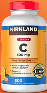 kirkland vitamin c (500 mg), 500-count, tangy orange, chewable tablets