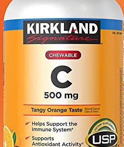 Kirkland Vitamin C (500 mg), 500-Count, Tangy Orange, Chewable Tablets