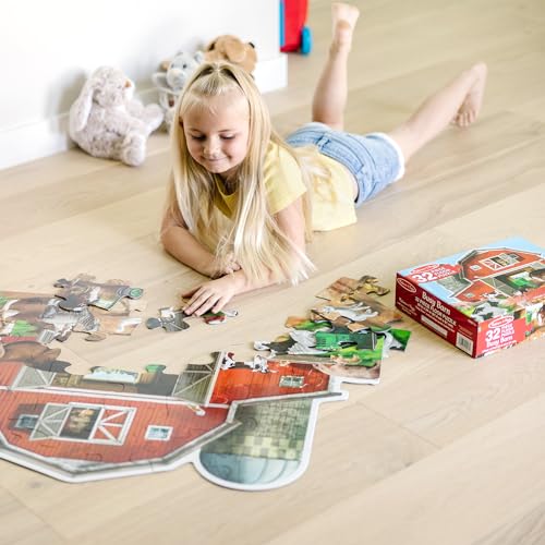 Melissa & Doug Busy Barn Shaped Jumbo Jigsaw Floor Puzzle (32 pcs, 2 x 3 feet) - FSC Certified