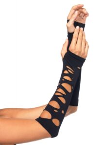 leg avenue women's distressed glove arm warmers costume accessory, o/s, black