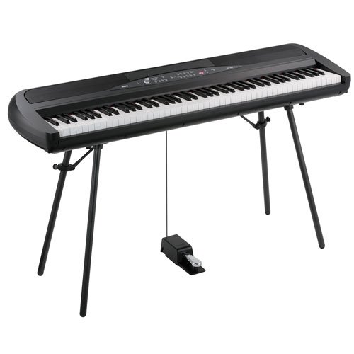 KORG SP-280 BK Digital Piano 88 Key Weighted Hammer Action w/ Stand, Sustain Pedal, Headphones