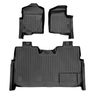 maxliner custom fit floor mats 2 row liner set black compatible with 2011-2014 ford f-150 supercrew cab