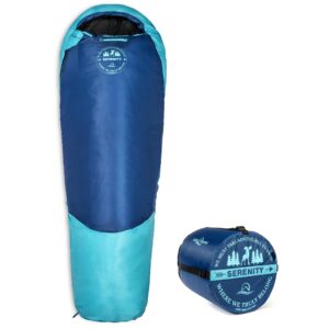 lucky bums serenity ll | mummy sleeping bag, blue, 74 in (175.74bl)