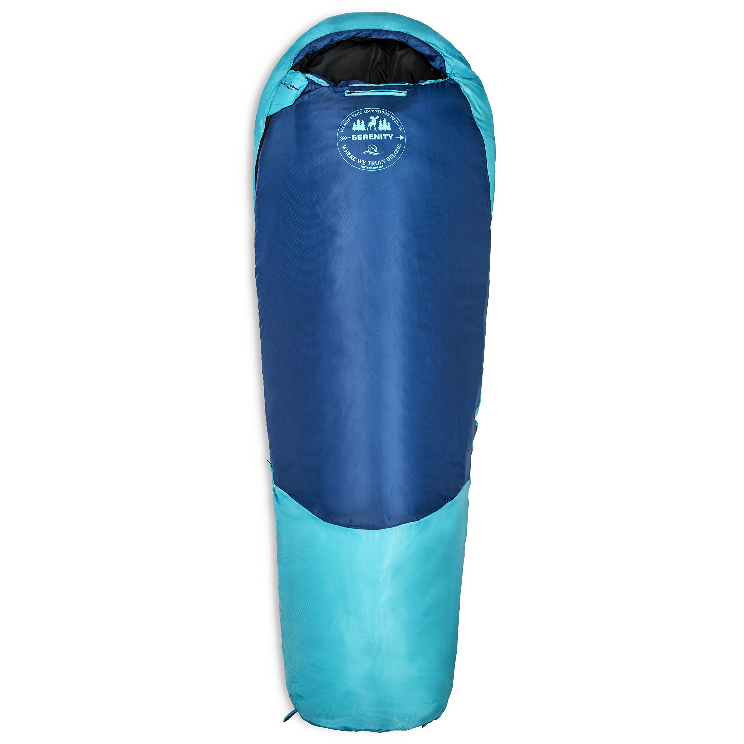 Lucky Bums Serenity ll | Mummy Sleeping Bag, Blue, 74 in (175.74BL)