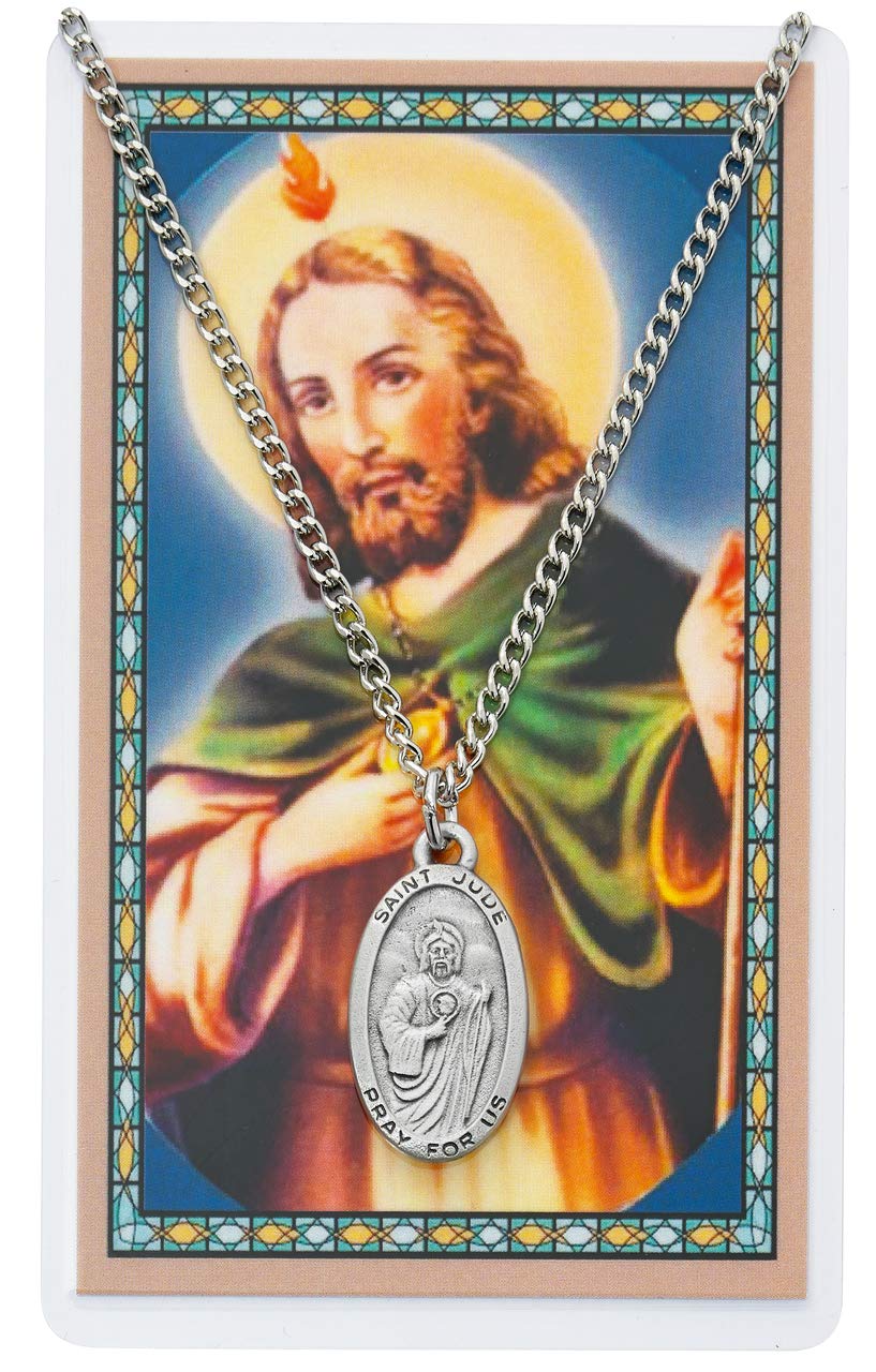 St Jude Prayer Card Set Catholic Saint Christian Pendant Medal