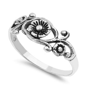 closeoutwarehouse 925 sterling silver antique filigree flower ring size 9