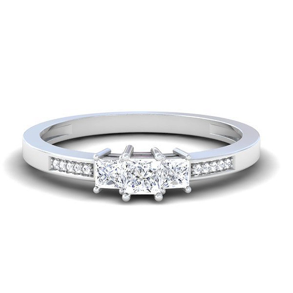 Dazzlingrock Collection 0.40 Carat (ctw) 14k Round Diamond Women Bridal Ring Engagement Set with Matching Wedding Band, White Gold, Size 5.5