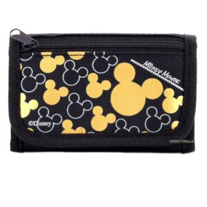 disney mickey mouse black gold trifold wallet - 1 wallet