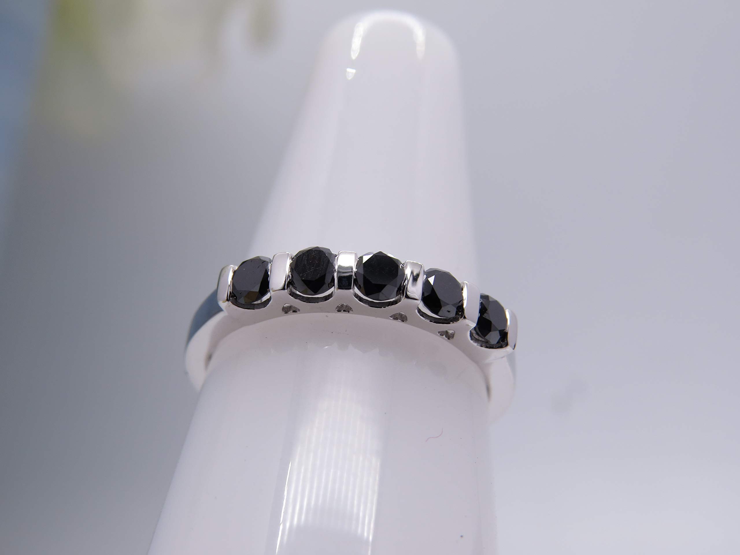 Dazzlingrock Collection 0.75 Carat (ctw) Sterling Silver Round Black Diamond Ladies Anniversary Wedding Stackable Band Ring 3/4 CT, Size 9